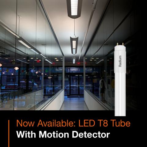 Now available: LED T8 tube with motion detector. | Radium.de